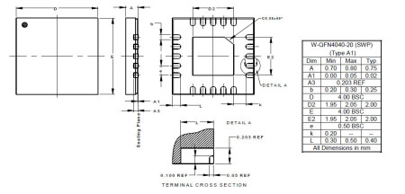 W QFN4040 20 SWP Type A1